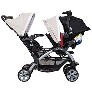 Baby Trend Infant and Toddler Double Stroller & Car Seat Combo, 2 Pc Set, Khaki