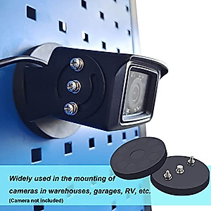 SKNOOY Magnetic Backup Camera Mount Base No Drilling, 2 Pack Anti-Scratch Neodymium Magnet, 90 LB Non-Damage Strong Magnetic Holder DVR Monitor System Mounting Base for RVs,Trailers,Trucks,Harvester