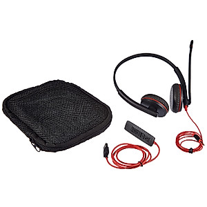 Plantronics - Blackwire 3225 USB-A Wired Headset - Dual-Ear (Stereo) with Boom Mic - Connect to PC/Mac via USB-A or Mobile/Tablet via 3.5 mm Connector - Works with Teams, Zoom & More
