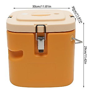 Bulelula 10QT Insulated Soup Container Commercial Food Warmer for Hot&Cold Food, 2.5 Gallon Hot Box for Catering, Food Cooler Soup Carrier for Restaurant, Canteen, Home 6H Insulation Time (Yellow)