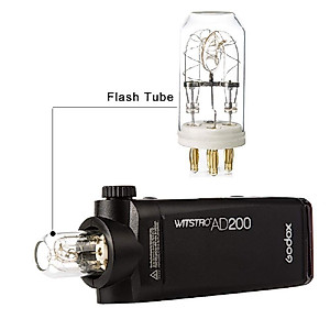 GODOX H200J Bare Bulb Flash Head with AD-FT200 200W Flash Bulb for Godox AD200 Pocket Flash (H200J+ AD-FT200)