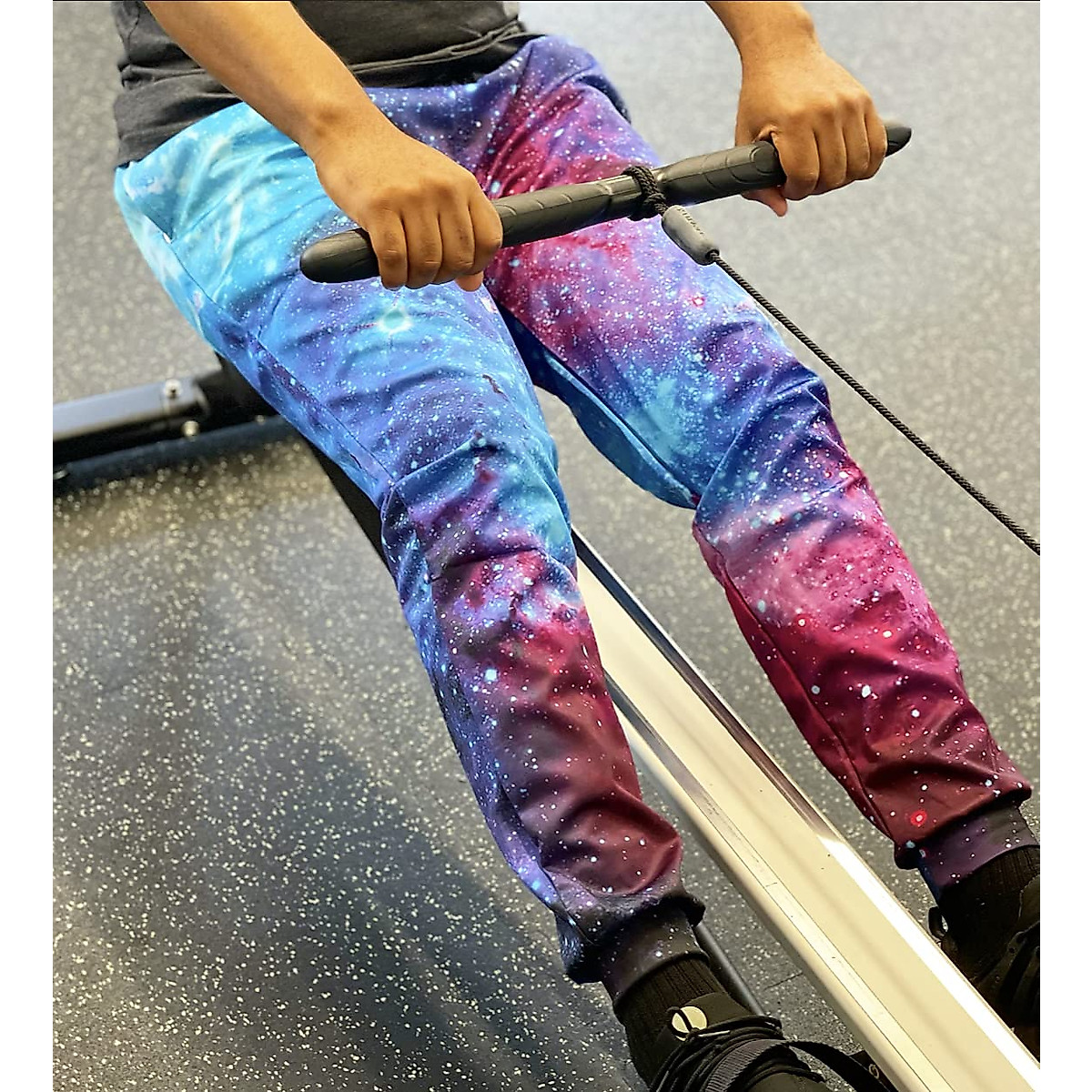 Belovecol Bright Galaxy Sweatpants for Men Novelty 3D Print Jogger Pants with Pocket Active Stretchy Sweat Pant Trousers L