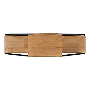 Kate and Laurel Lintz Farmhouse Octagon Wall Shelf, 24 x 24, Rustic Brown and Black, Modern 4-Tier Geometric Shelves for Wall