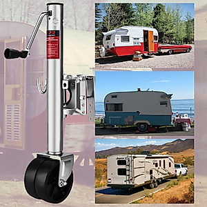 OPENROAD 1500 lbs Boat Trailer Jack with Dual Wheels, 12" Lift Swivel Trailer Jack with Swing-Back Bolt-On, Trailer Tongue Jack for Boat, RV, Trailer, Utility