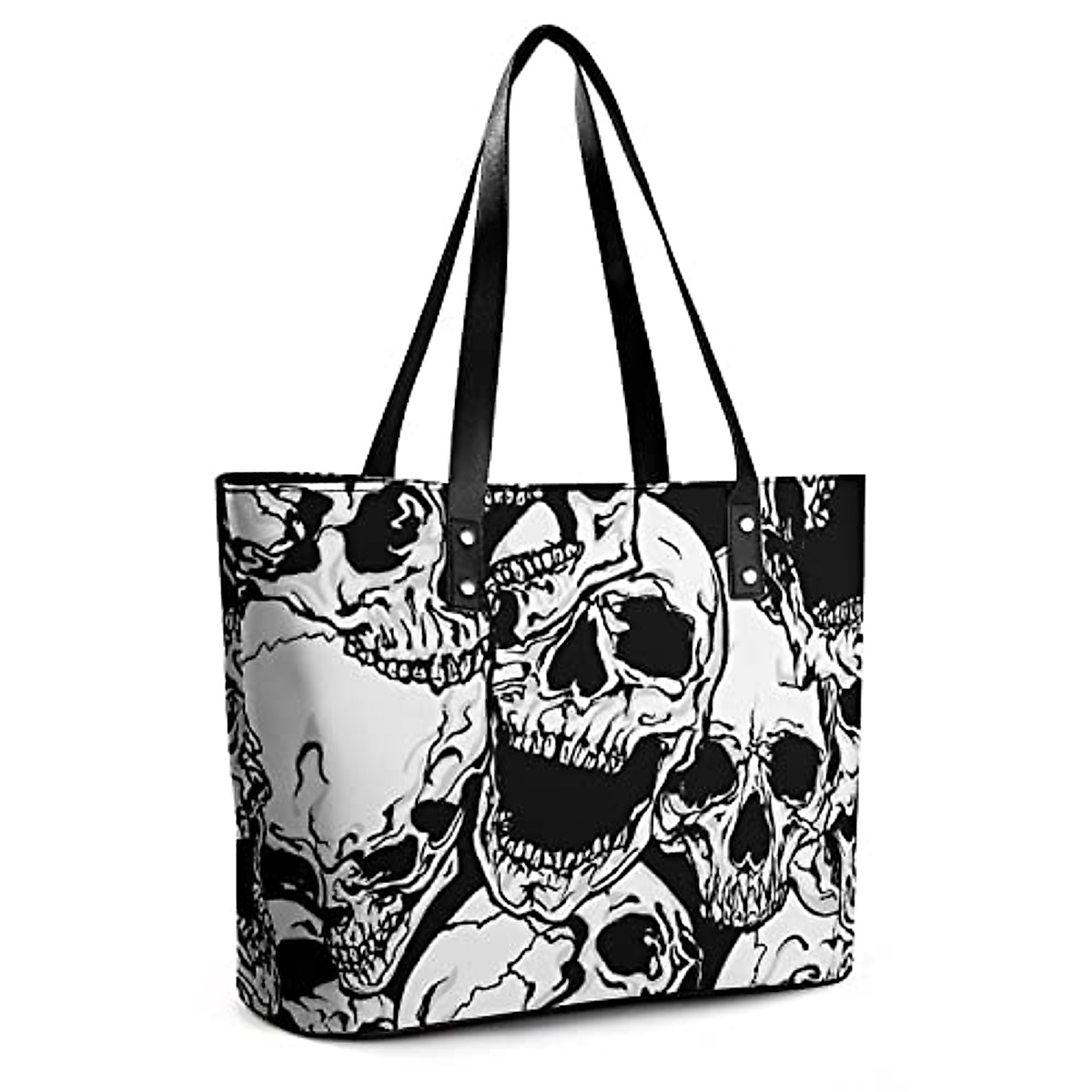 Womens Handbag Skulls Leather Tote Bag Top Handle Satchel Bags For Lady
