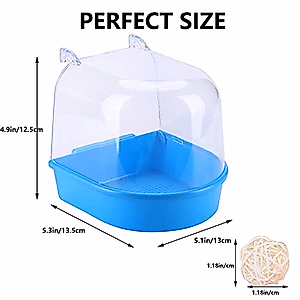 Tfwadmx Bird Cage Bath Parrot Bath Box Accessory Supplies Hanging Bathing Tub for Small Birds Canary Budgies Cockatiel Lovebirds