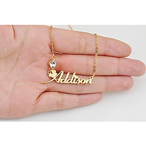 HUAN XUN Custom Any Name Hadassah Necklaces Birthstone Pendant