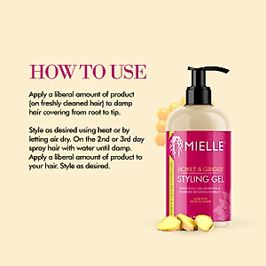 Mielle Organics Styling Gel With Honey And Ginger 12Oz (Pack of 2)