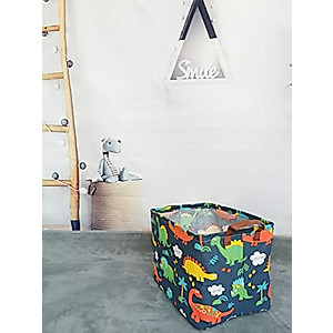 LEELI Laundry Hamper with Handles Collapsible Canvas Laundry Basket,Waterproof Storage Basket Home Organizer for Nursery,Clothes,Toys,Baby Hamper