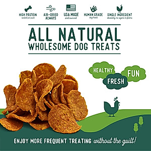 Beg & Barker Chicken Chips for Dogs (8oz, Pack of 1) - Single Ingredient Dog Treats Made for Small and Large Dogs Protein Human Grade Dog Treats Made from Real Meat Chicken, Made in USA