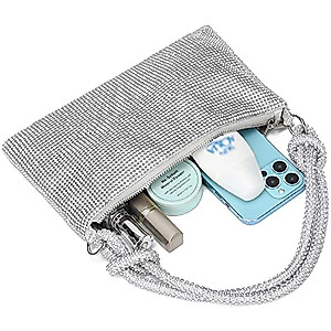 Rhinestone Hobo Bags for Women Chic Sparkly Crystal Evening Handbag Shiny Purse Shoulder Bags for Travel Party Proms Gifts