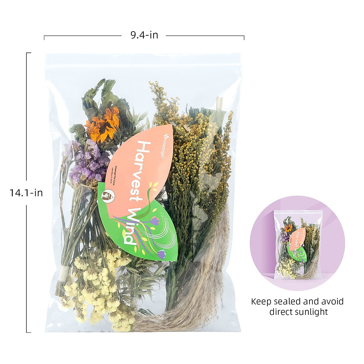 Niteangel Natural Flower & Herb Bedding Habitat Decor - for Hamsters Gerbils Mice Lemming Degus or Other Small Pets (Harvest Wind - Flower Version)