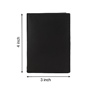 LB LEATHERBOSS Genuine Leather Small Bifold Plain Credit Card Holder Wallet for men women, Brown