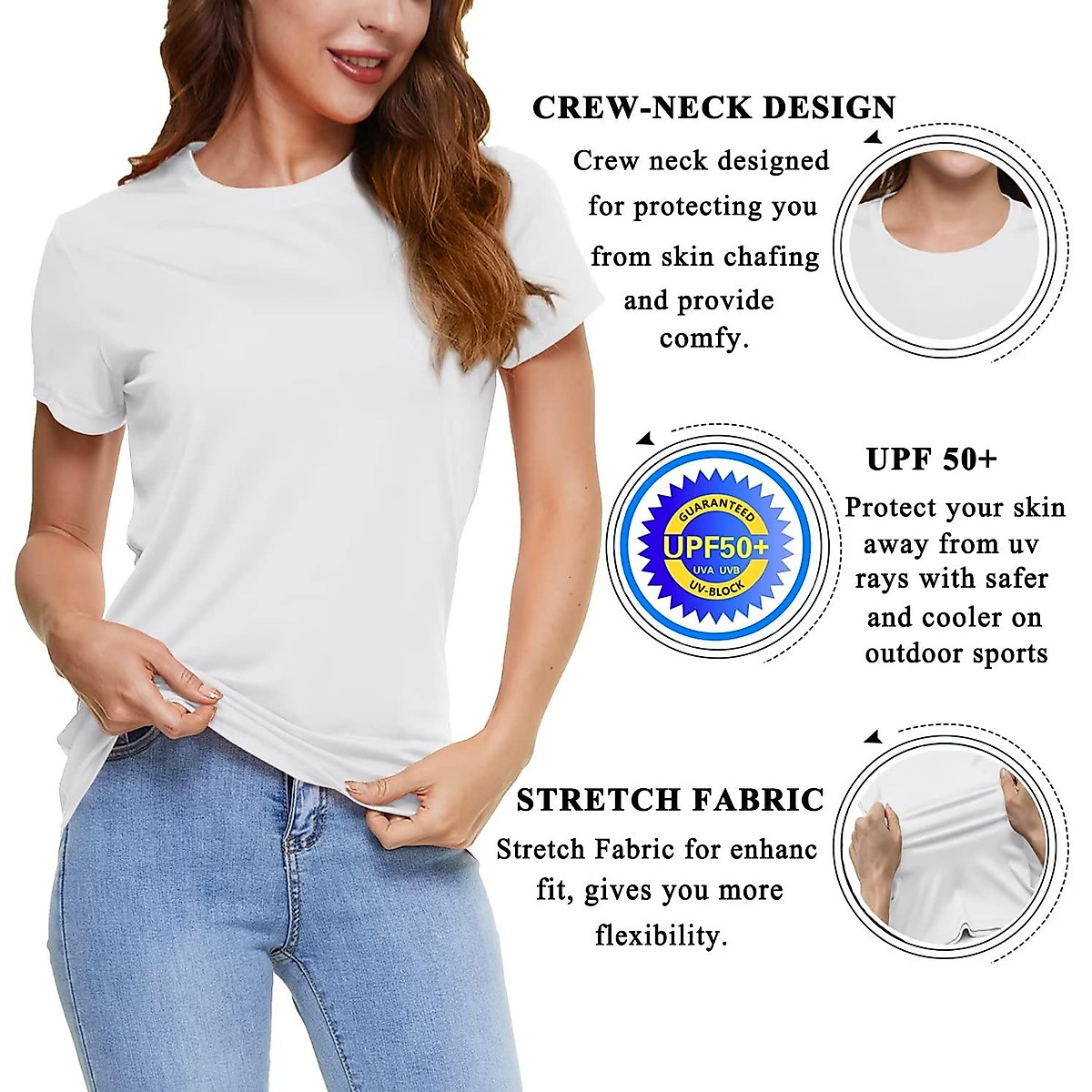 KEFITEVD Women's Short Sleeve Shirts Breathable Running Active Tee Lightweight Quick Dry Workout Yoga Athletic T-Shirt Navy