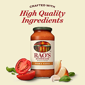 Rao's Homemade Vodka Sauce | 24 oz | Creamy Tomato Sauce | Pasta Sauce | Carb Conscious, Keto Friendly | All Natural, Premium Quality | With Parmigiano Reggiano and Pecorino Romano Cheeses & Vodka
