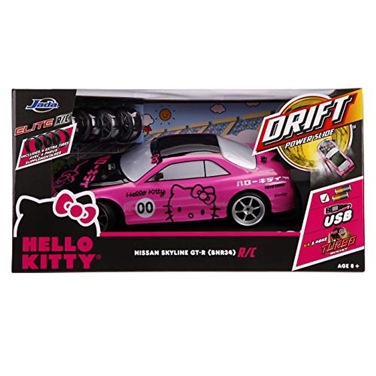 Jada Toys Hello Kitty Nissan GT-R Drift R/C - Pink