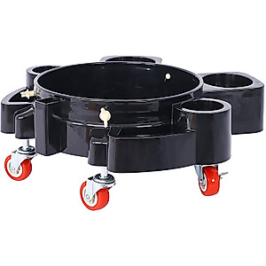 5-Gallon Bucket Dolly with 360° Swivel Casters, Heavy-Duty Rolling Cart with Locking Brakes for Car Wash and Detailing