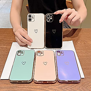 gtwin Designed for iPhone 12 Case for Girl Women, Full Camera Lens Protection,Slim Soft Flexible TPU Protective Cover Case (6.1inch) Black