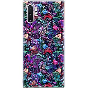 TPU Phone Case Compatible with Samsung A72 A71 5G A70 A51 A50 A32 A21 A11 A12 A13 A14 A01 Trippy Flexible Forest Witchy Lightweight Mushrooms Shockproof Fly Agaric Silicone Magic Protective Soft