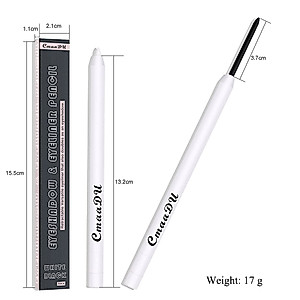 Yeweian Black White Eyeliner Pencil Set, Matte Smooth White Eye Brightener Stick, Quick Drying Waterproof High Pigmented Highlighter Eye Liner Eyeshadow Makeup, with Built-in Sharpener