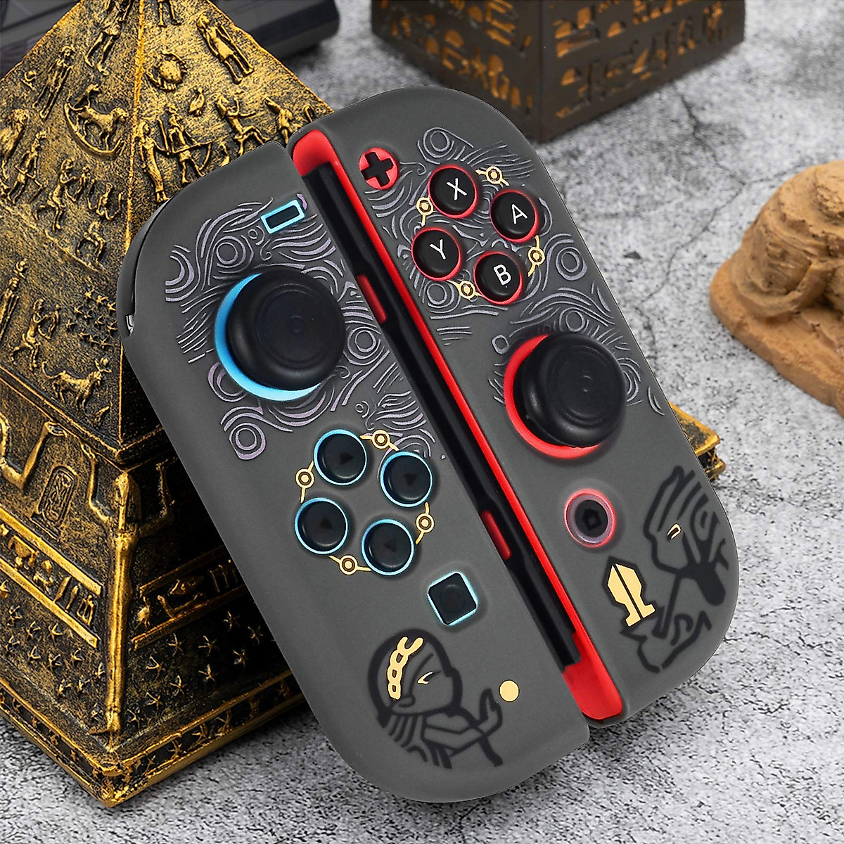 DLseego Dockable Protective Case Design for Nintendo Switch, Newest Pattern Cover with Anti-Scratch and Shock-Absorption Design Soft Touch Hard Cover with 2 pcs Thumb Grips - Zelda