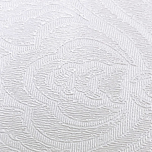 SimpleLife4U Peel & Stick Shelf Liner Waterproof Drawer Paper 17.7 Inch by 9.8 Feet, White Damask