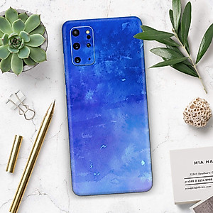 DesignSkinz Blue 275 Absorbed Watercolor Texture Protective Vinyl Decal Wrap Skin Cover Compatible with The Samsung Galaxy S20 (Screen Trim & Back Glass Skin)