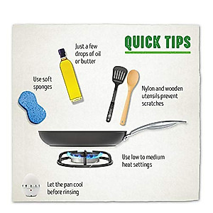 GreenLife Pro Hard Anodized Healthy Ceramic Nonstick, 12" Frying Pan Skillet, PFAS-Free, Dishwasher Safe, Oven Safe, Grey