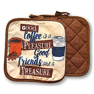 Home Collection Chef-Themed Kitchen Mitts, Pot Holder, & Kitchen Towels Set (Red)