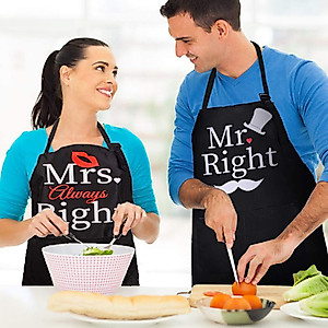ZOORON Mr and Mrs 2 Pieces Kitchen Aprons Set Gifts, Anniversary Couple Gifts, Wedding Gifts for Couple,Aprons for Couples…