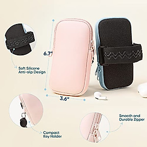 Water Bottle Pouch For Stanley, Gym Tumbler Accessories for Women, Compatible With Stanley Quencher Adventure 40oz & IceFlow 20/30oz, Workout Outdoor Tumbler Pocket for Phone, Card, Keys, Cash-Cream