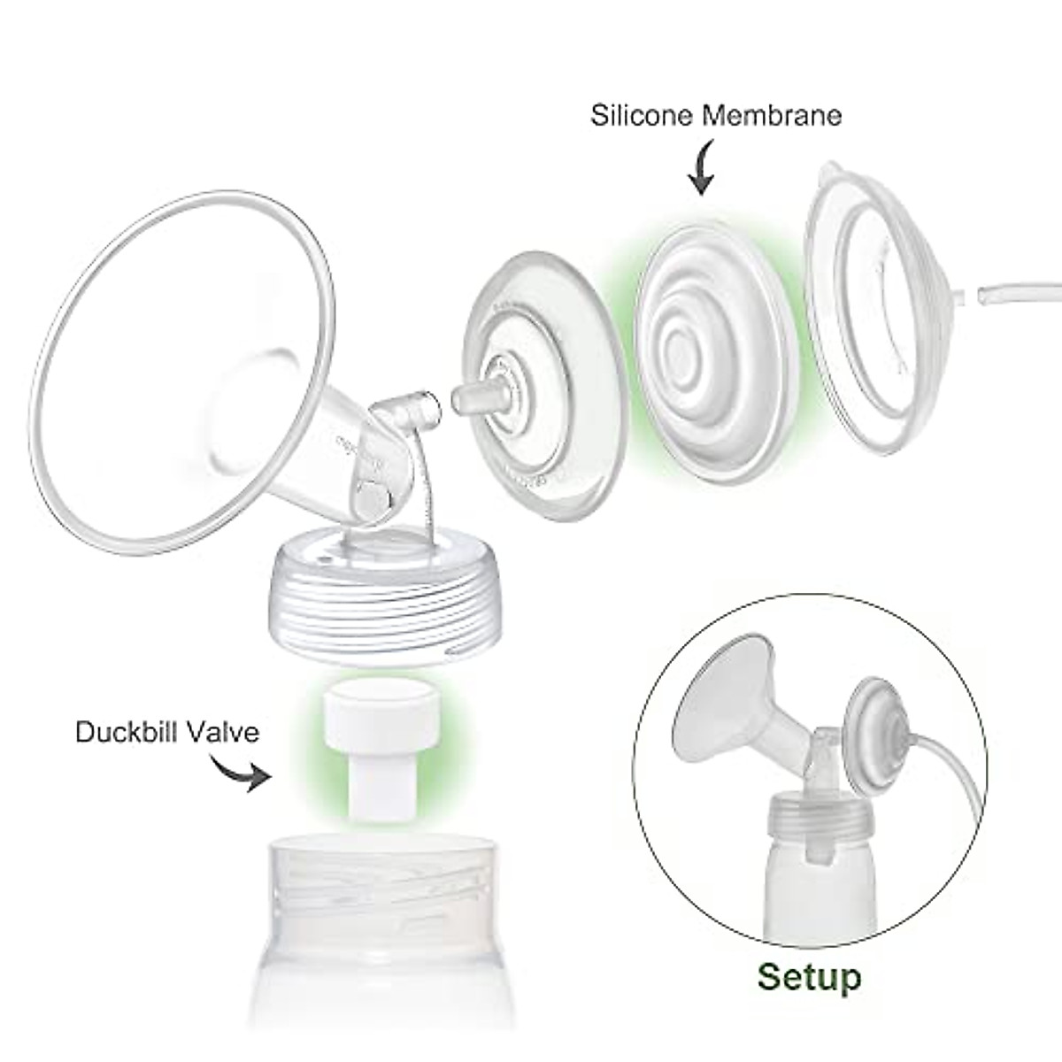 Maymom Pump Parts Compatible with Spectra S1 Spectra S2 Spectra Incl Duckbill Valve Replace Spectra Duckbill Valve Spectra S2 Replacement Parts Not Original Spectra Pump Parts (6 Duckbill 4 Membrane)