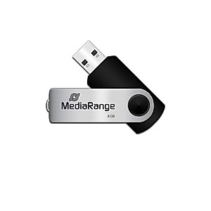 MEDIARANGE MR908 Flexi USB Stick 8GB 15MB/s USB 2.0 Black-Silver