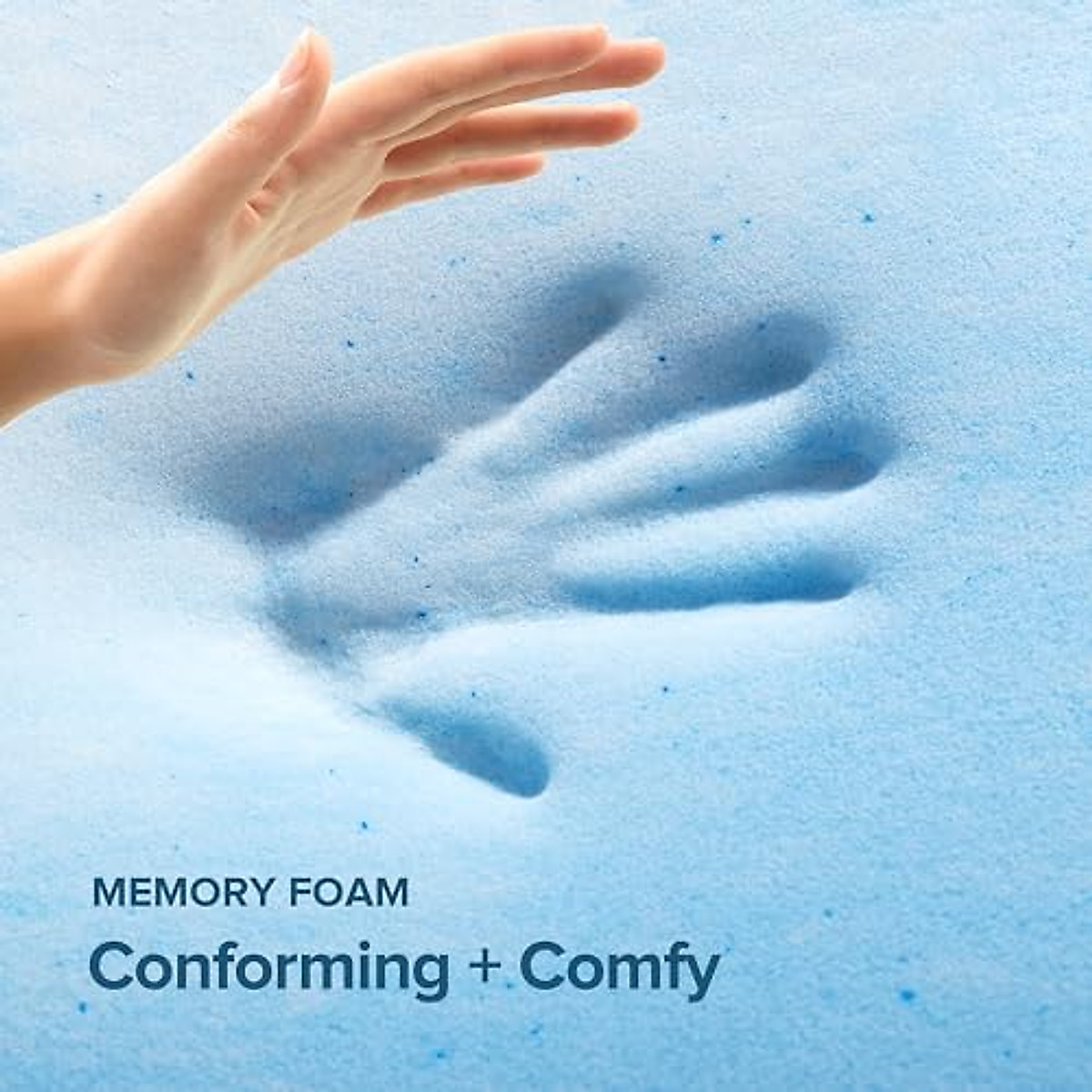 ZINUS 1.5 Inch Swirl Gel Cooling Memory Foam Mattress Topper, Smaller, More Convenient WonderBox Packaging, Cooling, Airflow Design, CertiPUR-US Certified, Full