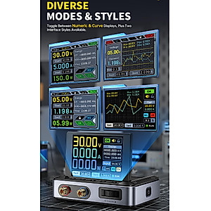 DPS-150 DC Power Supply Variable, 30V 5A Adjustable DC CNC Power Supply, PC Programmable Switching Power Supply with 2.8 Inch HD IPS Color Screen, Support PD and QC Fast Charging