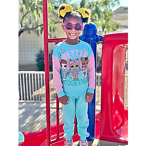 L.O.L. Surprise! Unity Flipside Marine Q.T. Little Girls Fleece Pullover Sweatshirt and Jogger Pants Set Pink/Green 6-6X