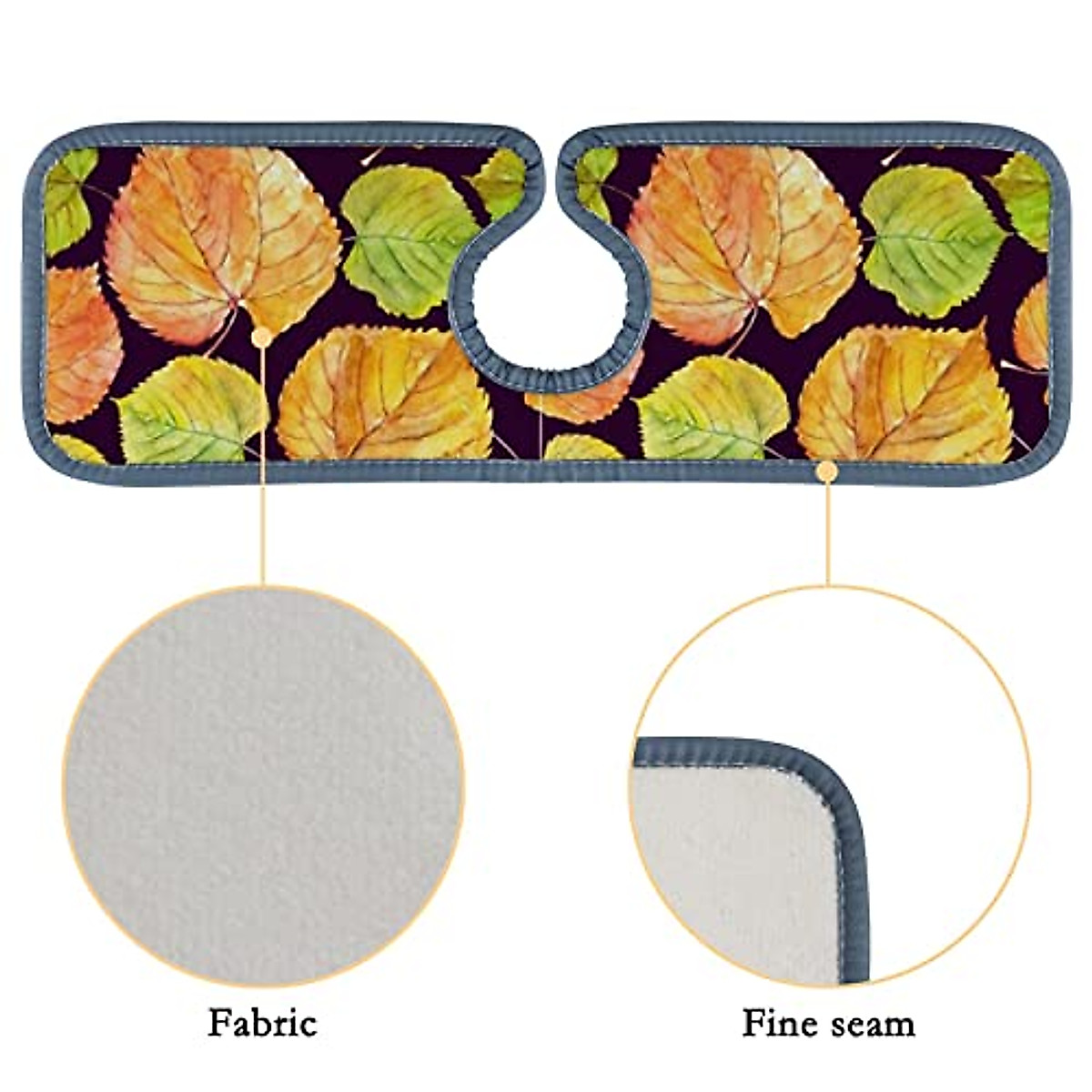 Absorbent Kitchen Faucet Mat 3 Pieces Watercolor Cute Leaf Faucet Sink Splash Guard Bathroom Counter and RV,Faucet Counter Sink Water Stains Preventer