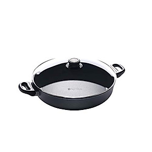 Swiss Diamond 12.5" (4.5 Qt) Sauteuse Nonstick Diamond Coated Includes Lid Dishwasher Safe and Oven Safe