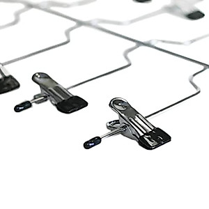 HUJI Sturdy 4 Tier Trouser Skirt Pants Hanger Chrome and Black Vinyl (Set of 4, 4 Tier Trouser Hangers)