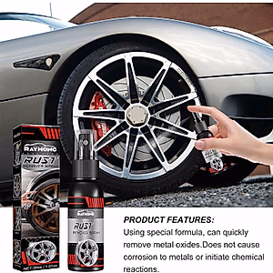 Renhe ingenuity 100ml Rust Remover Spray for Metal,Multifunctional Metal Rust Remover,Car Rust Removal Spray,Water Based Metallic Paint Rust Converter,Iron Powder Remover (2PCS)