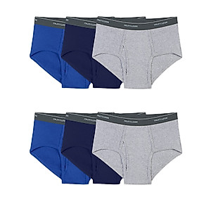 Fruit of the Loom Men's Cotton Briefs, Tag Free & Moisture Wicking, Color Multipacks, Big Man-6 Pack-Assorted, XX-Large