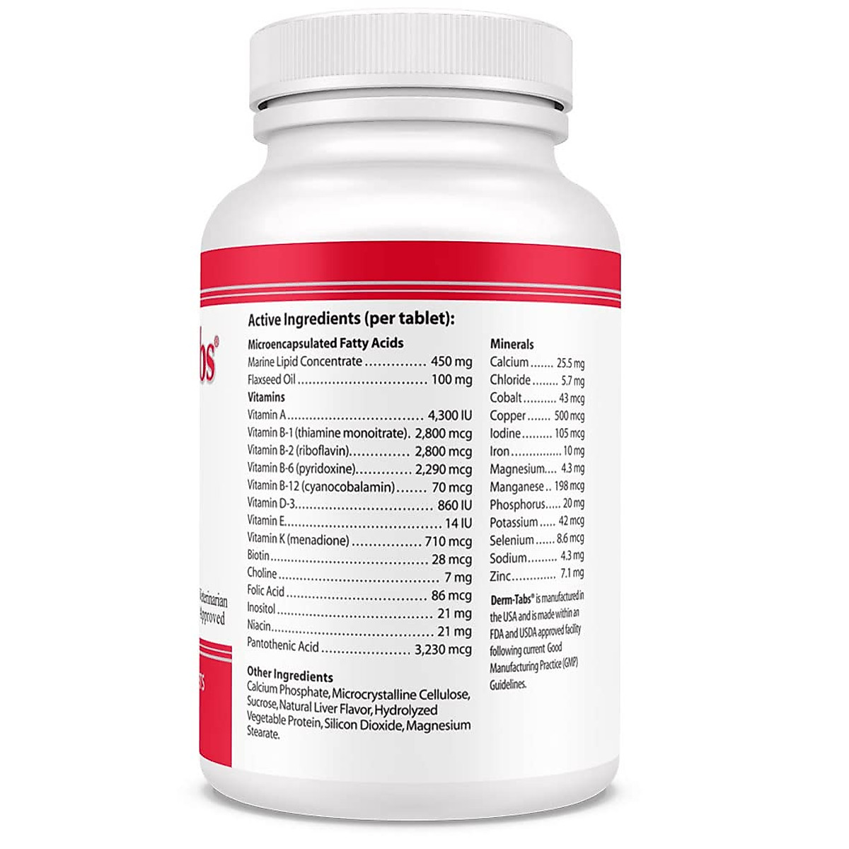 Pet Health Solutions Derm Tabs Extra Strength for Dogs - Natural Oil, Vitamins, Minerals, and Antioxidants - Support Healthy Skin and Reduce Shedding - 360 Chewable Tablets