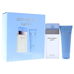 Dolce and Gabbana Light Blue Women 2 Pc Gift Set 3.3oz EDT Spray, 2.5oz Body Cream, (I0114257)