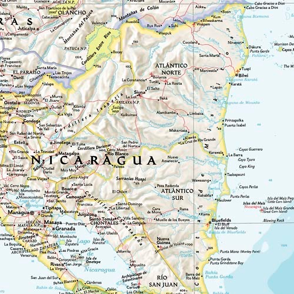 National Geographic Maps: Central America, Bermuda, and Islands of the West Indies Wall Map - Compact - 21 x 16 inches