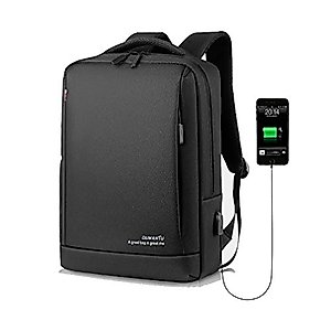 Slim Laptop Backpack Business Travel Durable Laptops Backpack with USB Charging Port College School Computer Bag for Women & Men Fits 15.6 Inch Laptop and Notebook Black