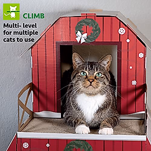 Kitty City Barn Double Decker Scratch House, Cat Scratcher