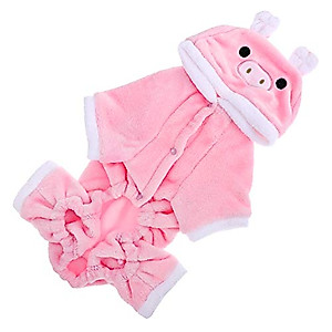 Balacoo Pet Costum, Pink Pig Puppy Clothes Hoodie Warm Coat Funny Pet Dog Cat Clothes for Christmas Cosplay Pimk