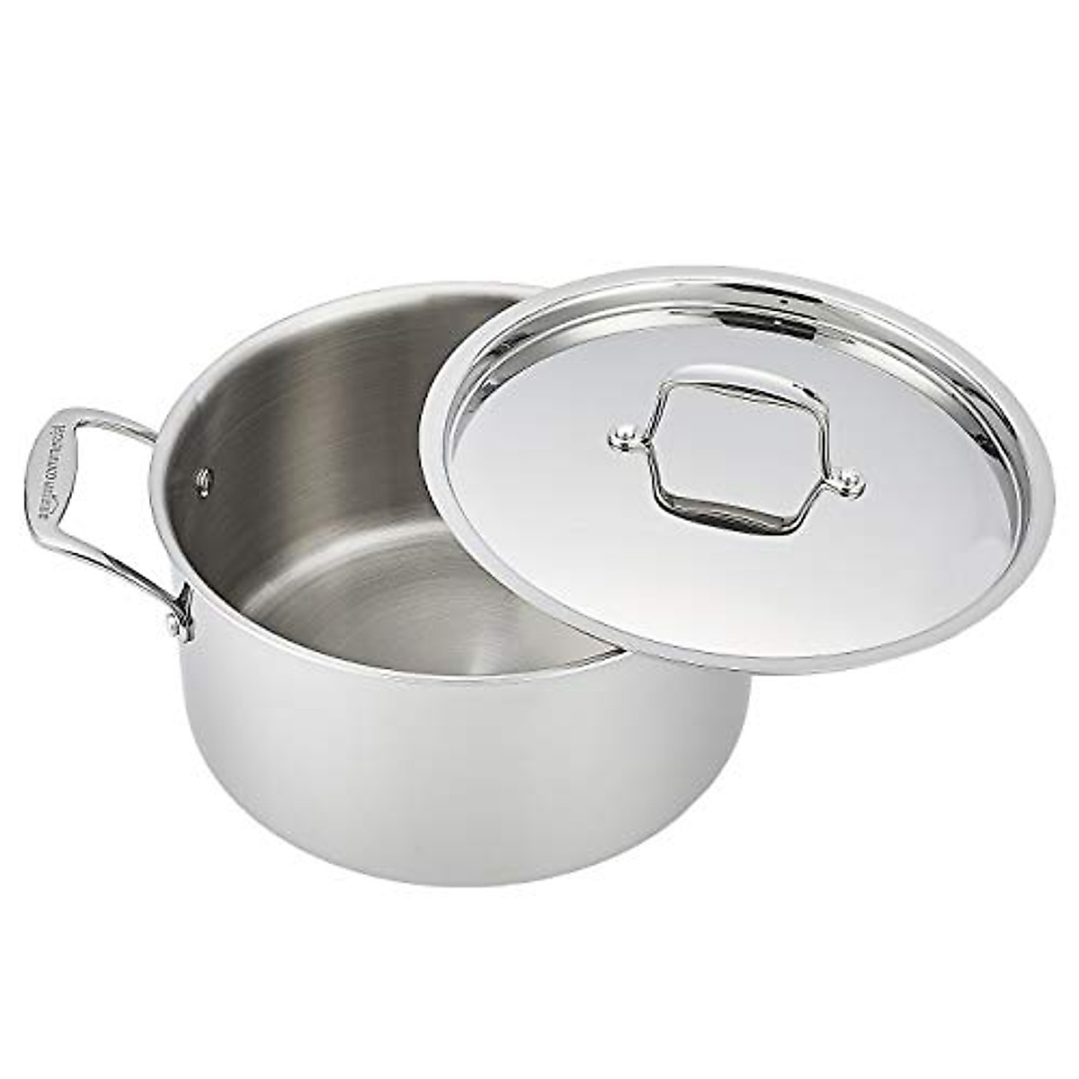 AmazonCommercial Tri-Ply Stainless Steel Stock Pot with Lid, 8 Quart