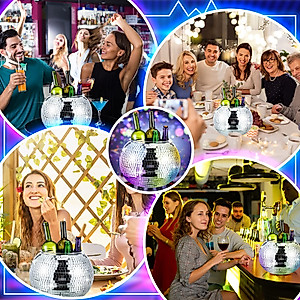 Hoolerry 11L Disco Ice Bucket Disco Party Champagne Ice Bucket Mirror Ball Themed Beer Bucket Retro 70s 80s 90s Theme Disco Party Accessories for Wine Beer Champagne Cooler