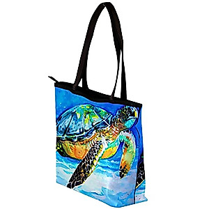 Purses for Women, Tote Bag, Handbags for Women, The Tote Bag, Colorful Turtle Blue pattern